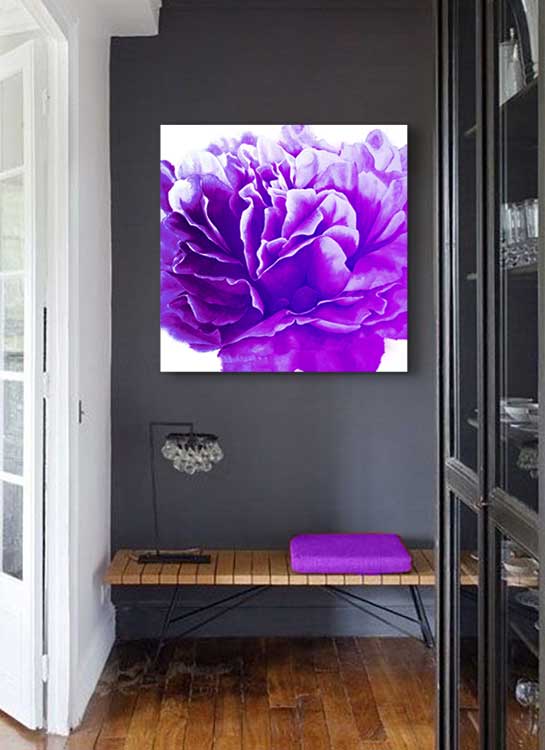 ESTUDIO DELIER | Cuadro peonia morado 100x100